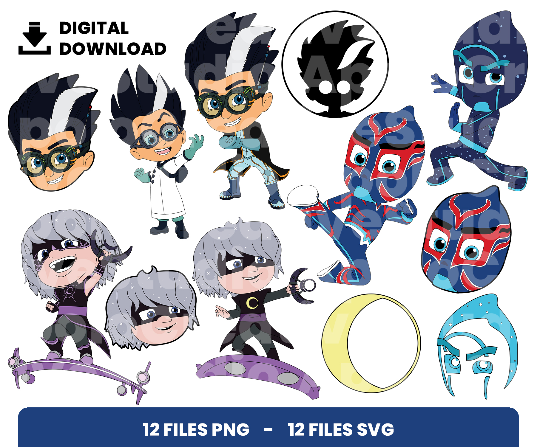Bundle Layered Svg, Pj Masks Svg, Villains Svg, Love Svg, Di | Inspire ...