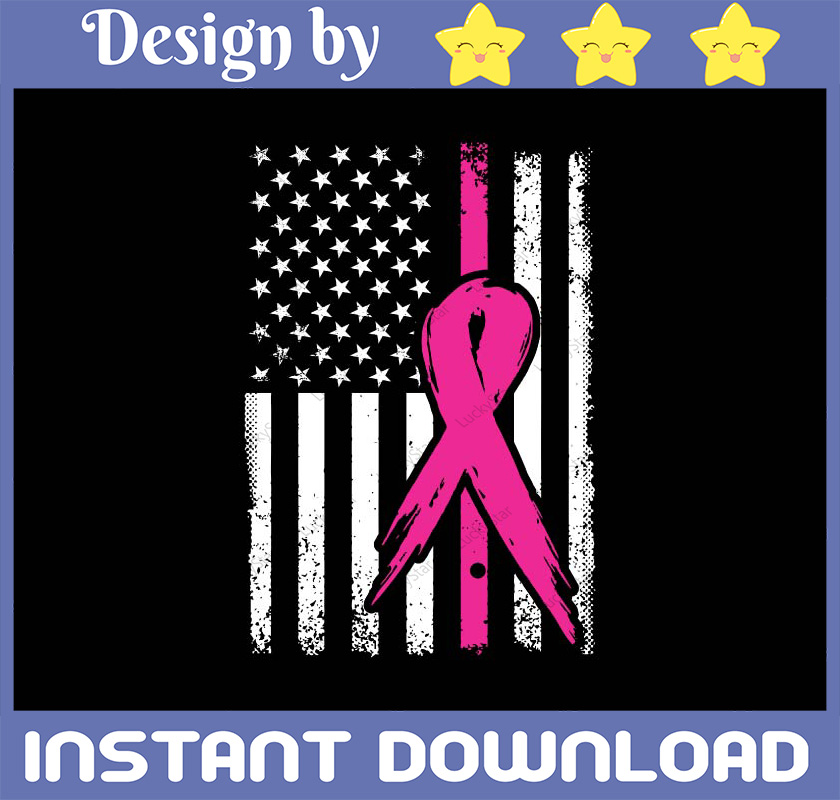 Breast Cancer Awareness Flag SVG, Distressed Flag SVG, Pink | Inspire ...