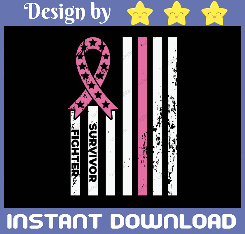 Breast Cancer Awareness Flag SVG, Distressed Flag SVG, Pink | Inspire ...