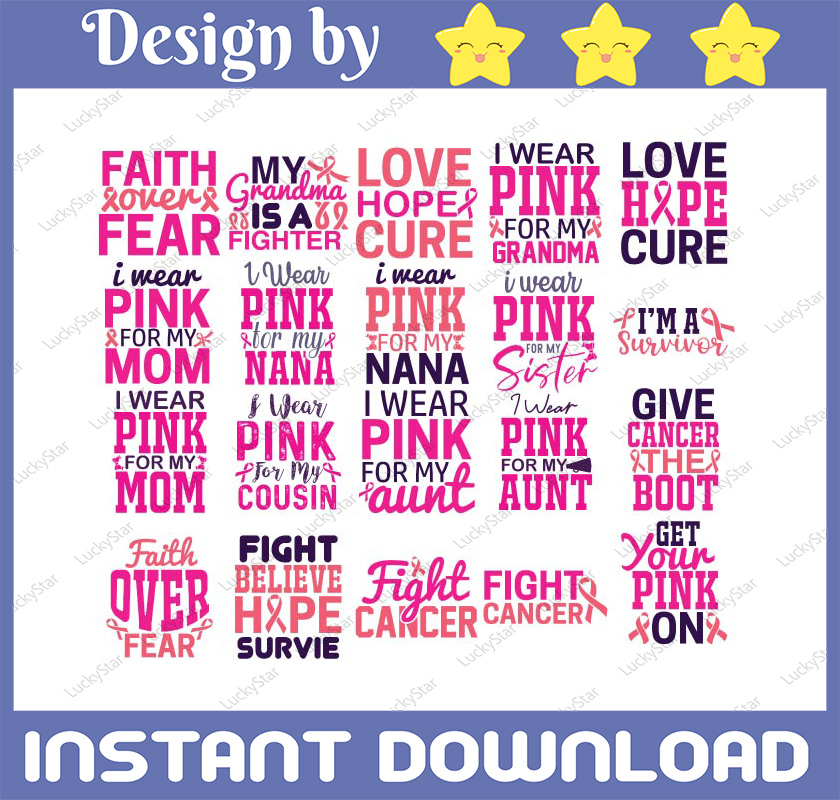 Breast Cancer SVG Bundle, Survivor Svg, Pink Ribbon Svg, Bre - Inspire ...