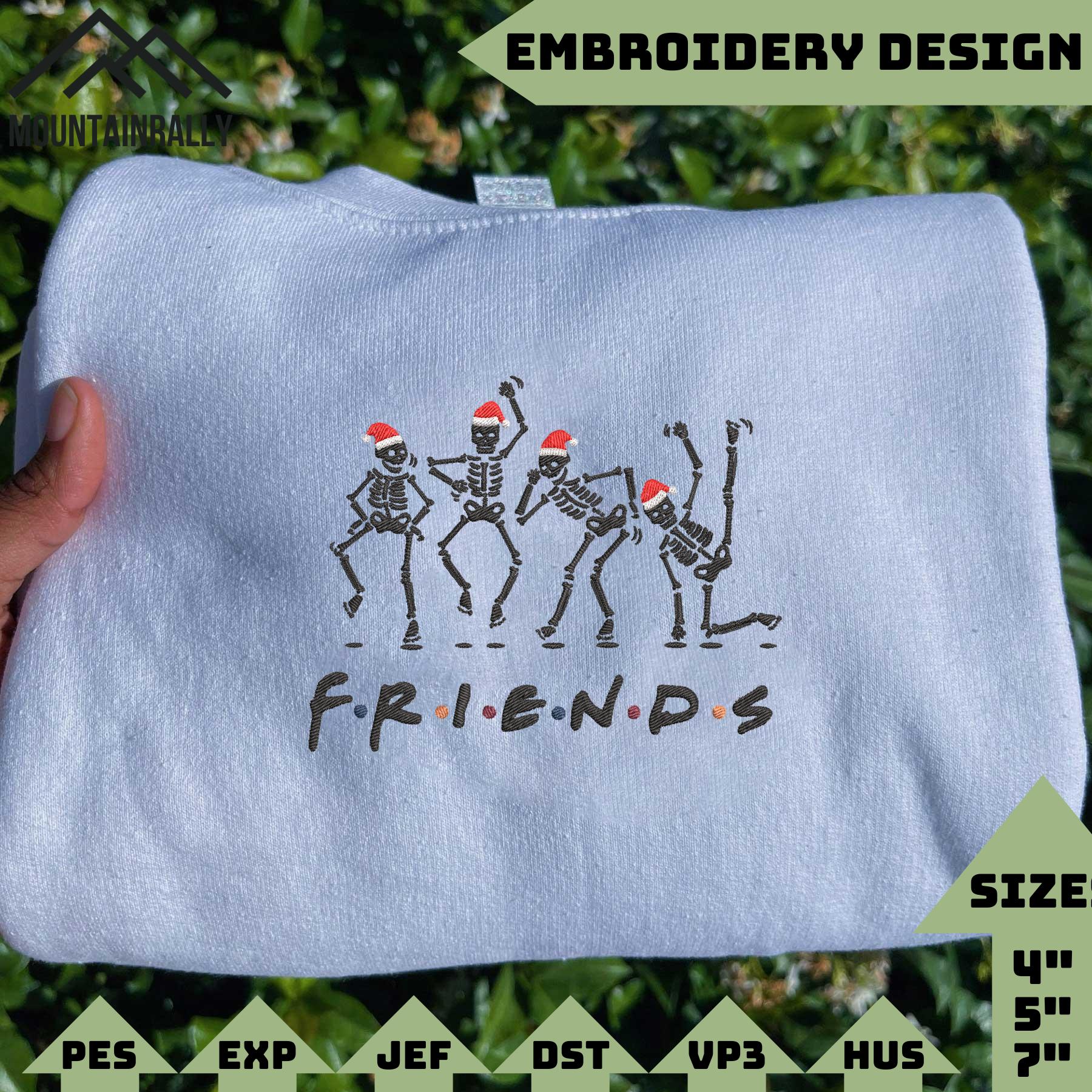 Skeleton Friend Embroidery Designs, Christmas Embroidery Des | Inspire ...