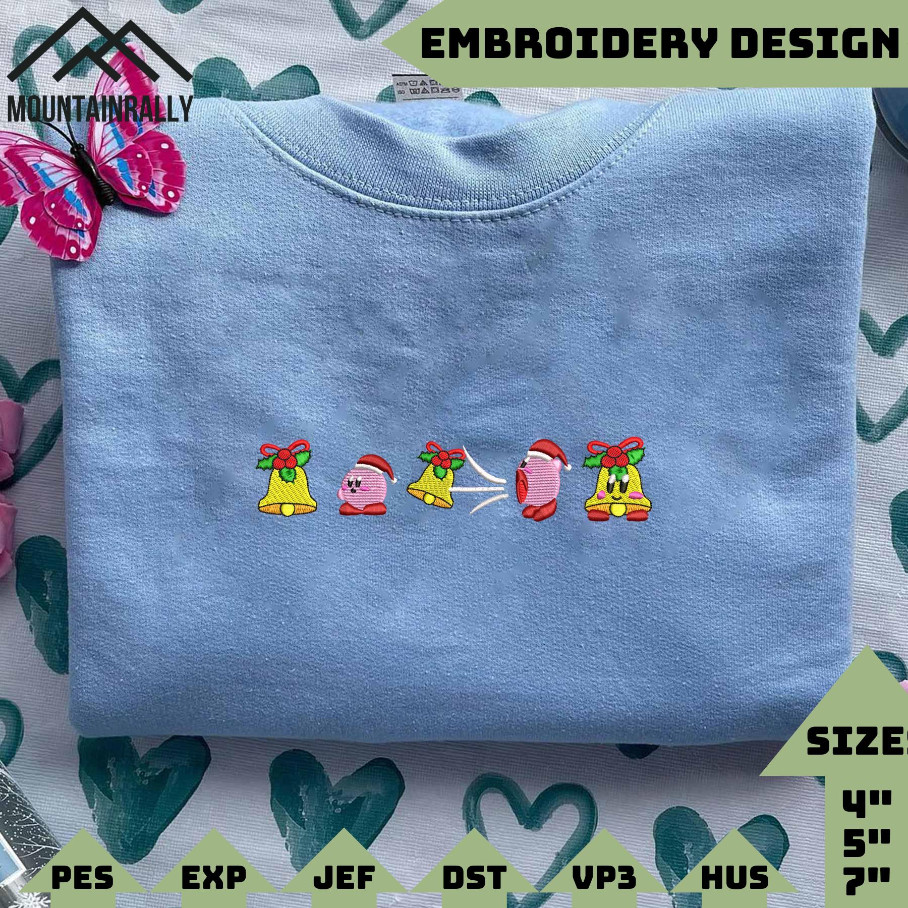 Kirby X Christmas Bell Embroidery Designs, Christmas Embroid - Inspire ...