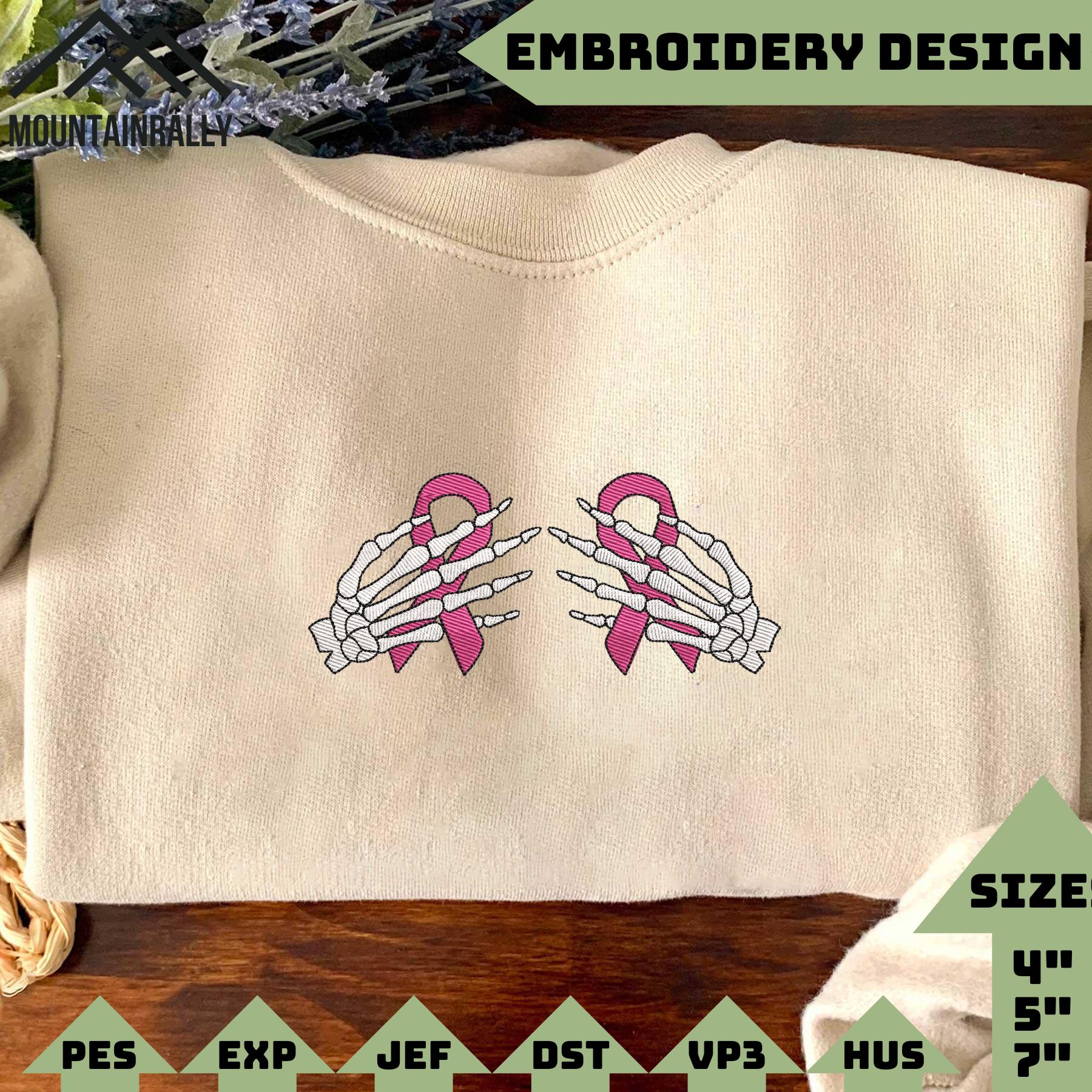 Pink Ribbon Embroidery Machine Design, Halloween Spooky Embr | Inspire ...
