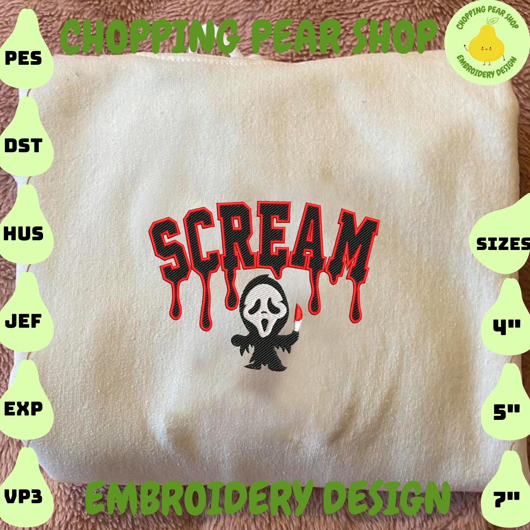 Scream GhoScary Halloween Embroidery Design, Ghost Face Craf | Inspire ...