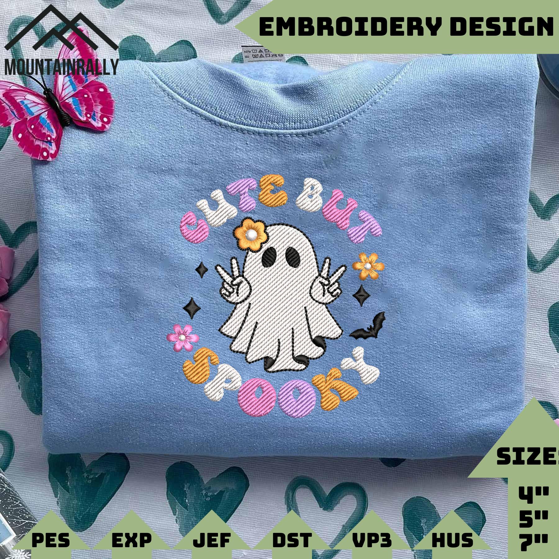 Spooky Vibes Embroidery File, Cute But Spooky Embroidery Des | Inspire ...
