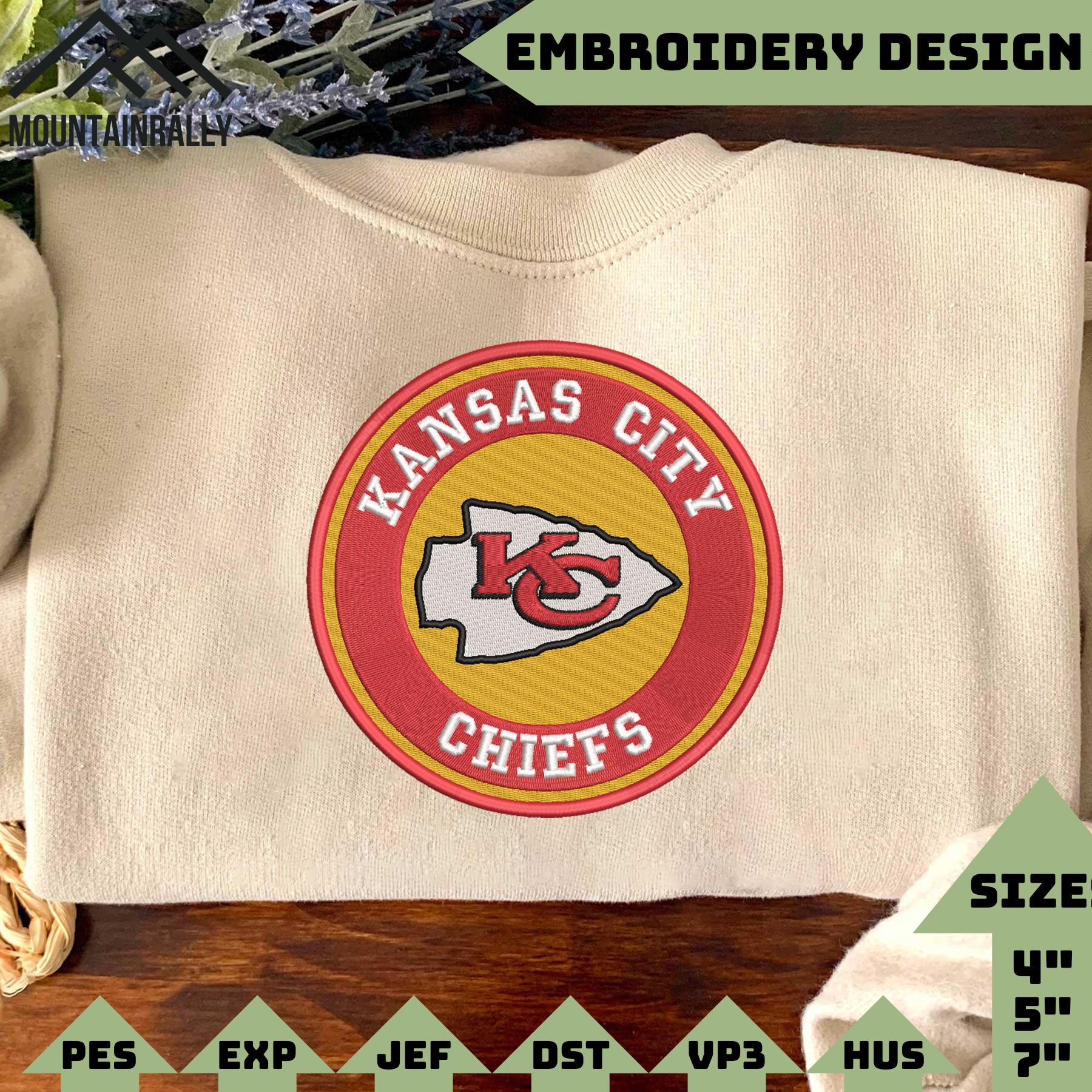NFL Kansas City Chiefs Logo Embroidery Design, NFL Football | Inspire ...