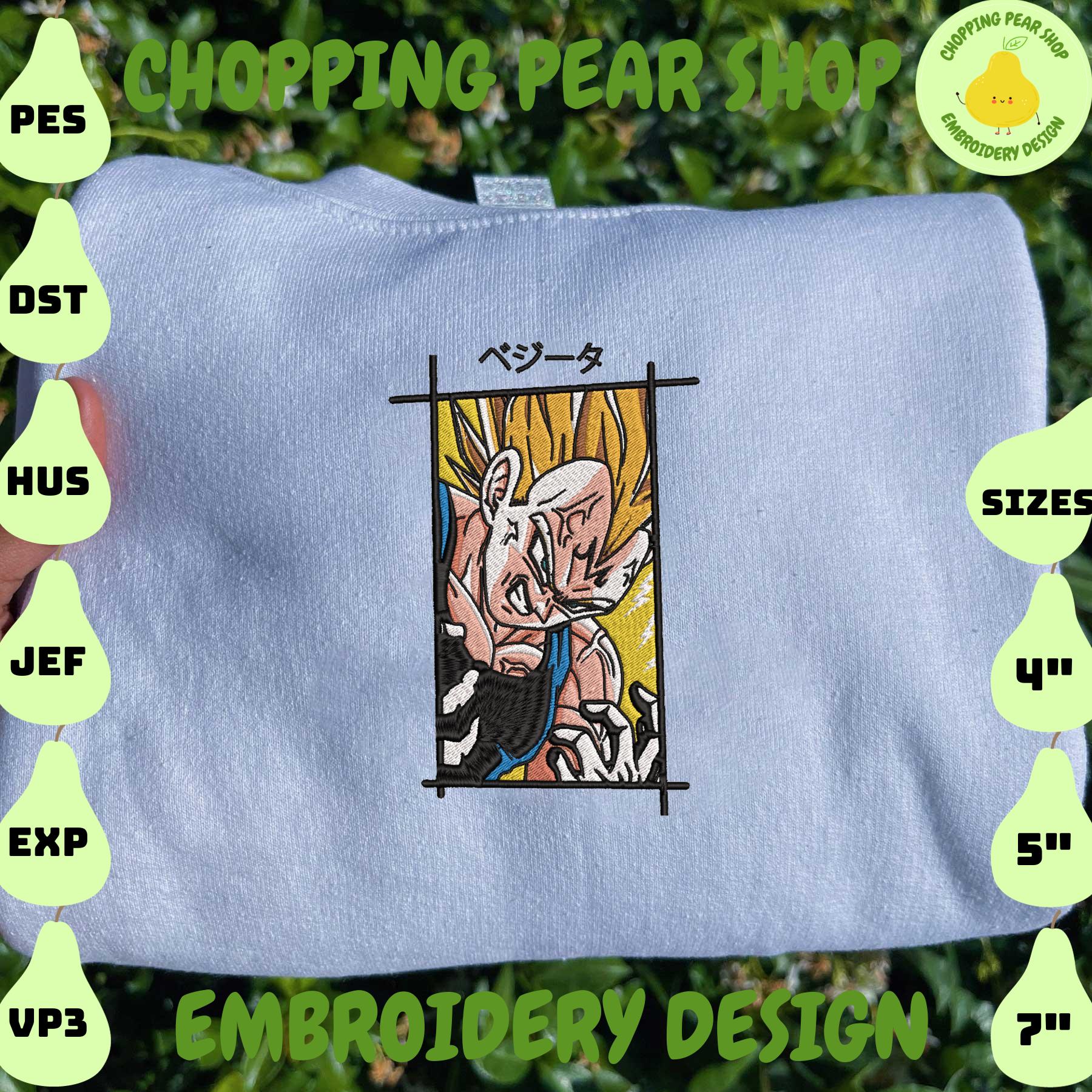 MAJIN VEGETA EMBROIDERY DESIGNS | PES DST JEF FILES INSTANT | Inspire ...