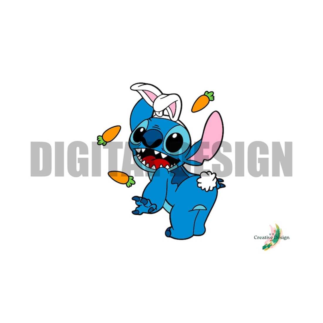 Blue Alien Easter Bunny With Carrots Design SVG PNG Tumbler | Inspire ...