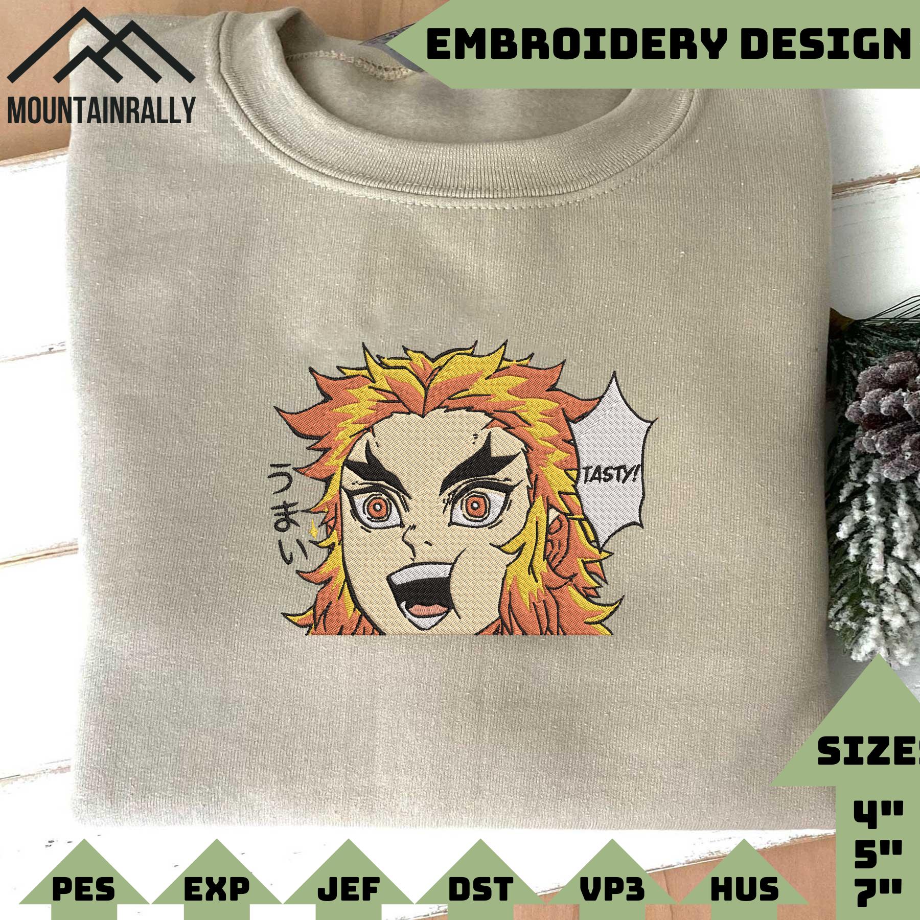 Demon Slayer Embroidery, Anime Embroidery, Flame Pillar Embr | Inspire ...