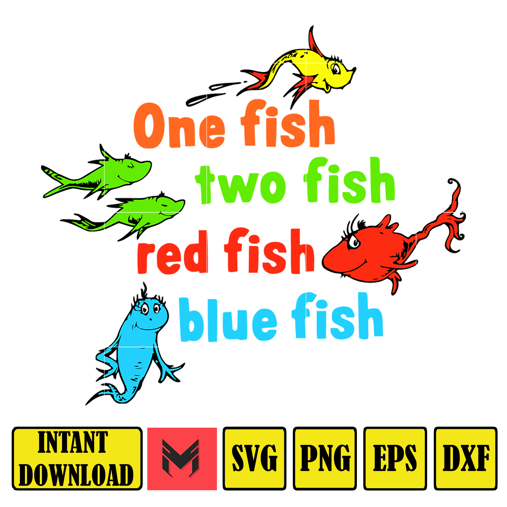 one fish two fish red fish blue fish png , Dr. Seuss Quotes | Inspire ...