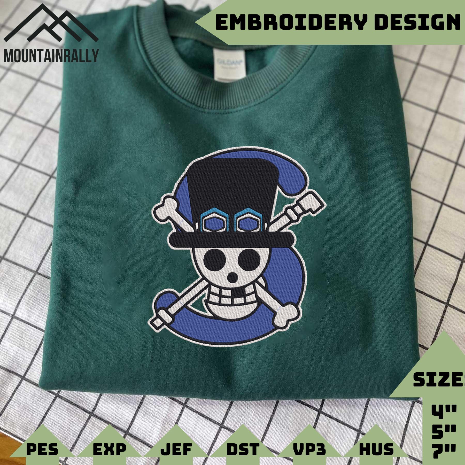Pirate Embroidery FIles, Anime Embroidery Designs, Embroider | Inspire ...