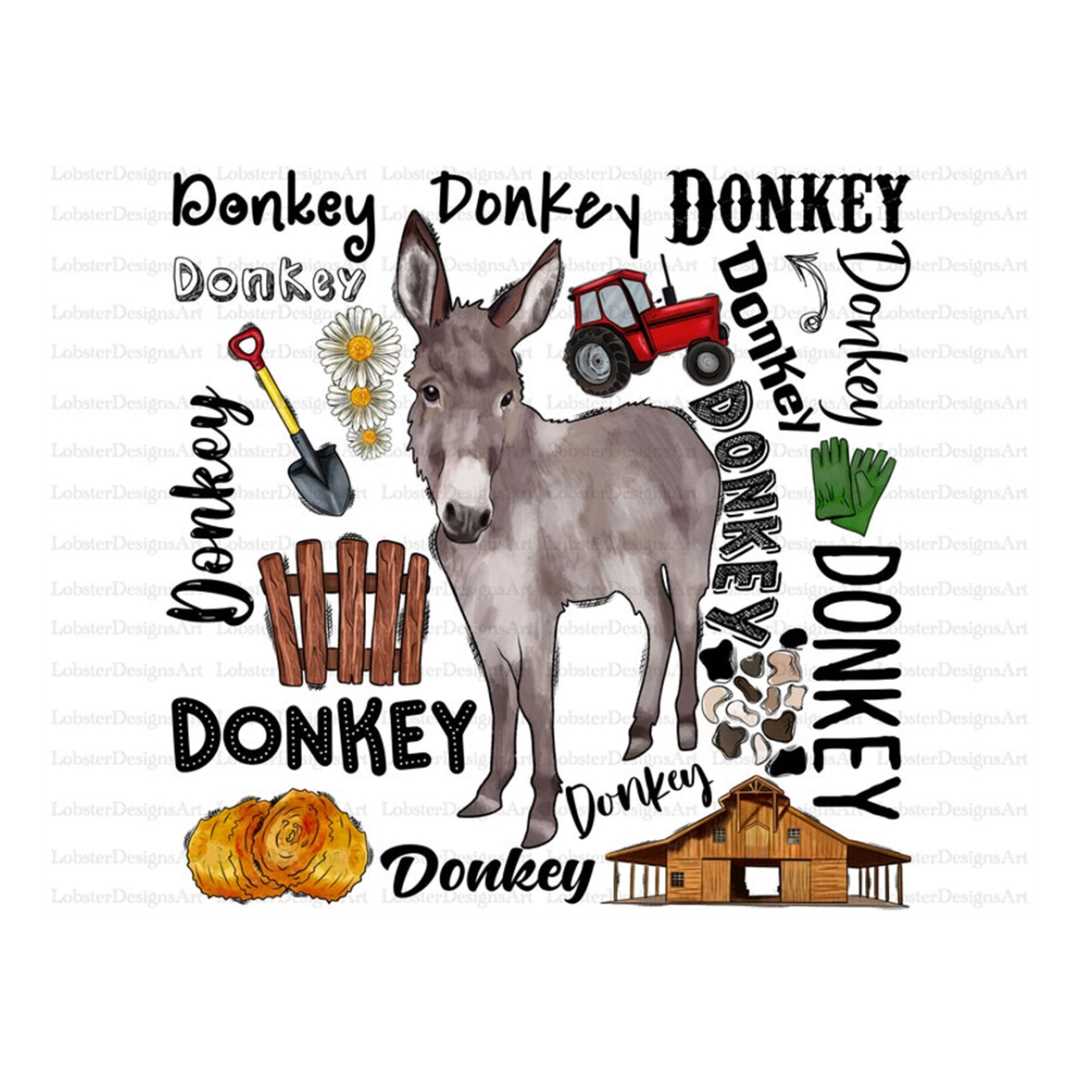 Donkey Sublimation PNG, Donkey Digital Downloads, Donkey png - Inspire ...