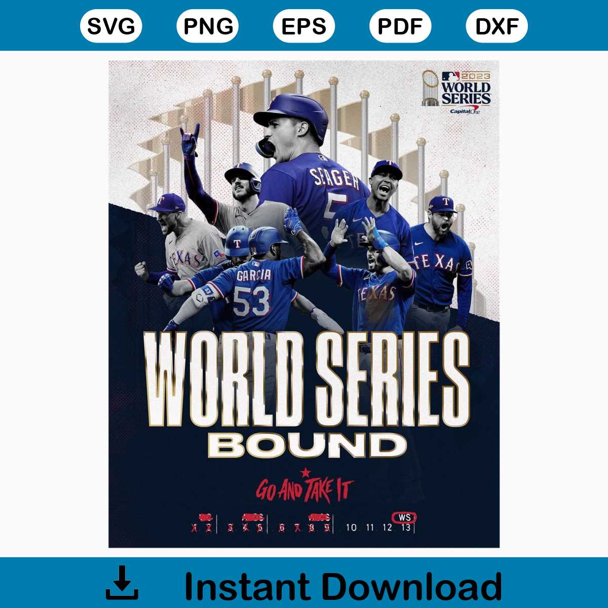 Texas Rangers Hello World Series Go And Take It PNG File | Inspire Uplift