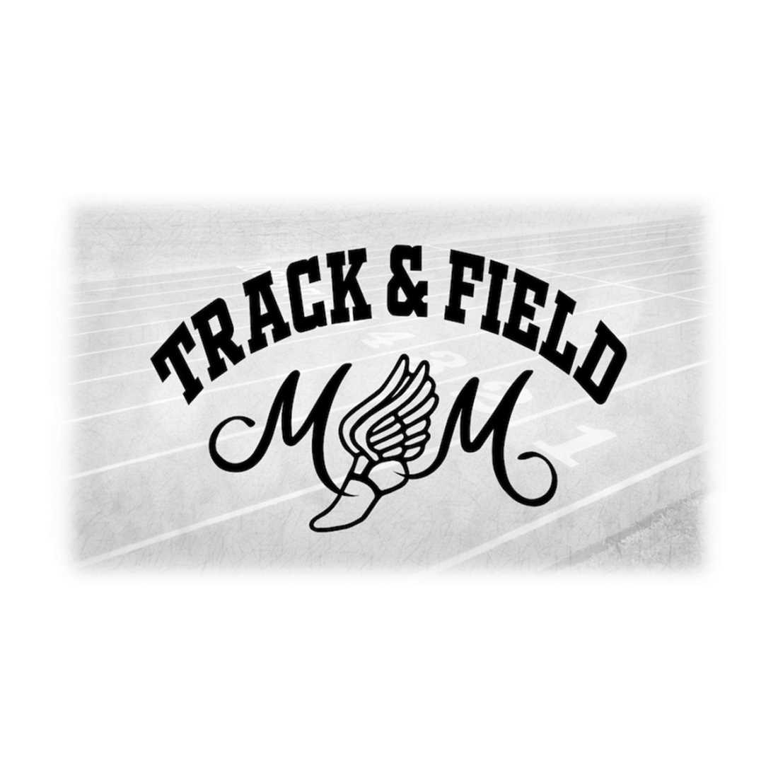 Sports Clipart: Arched Black Block Words 'Track & Field' and - Inspire ...