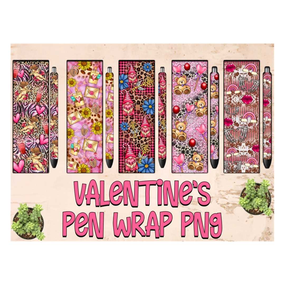 Valentine's Day Pen Wrap Png Sublimation Design, Happy Valen | Inspire ...