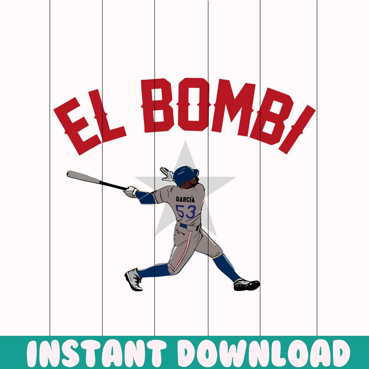 Baseball El Bombi Adolis Garcia Swing MVP SVG Download | Inspire Uplift