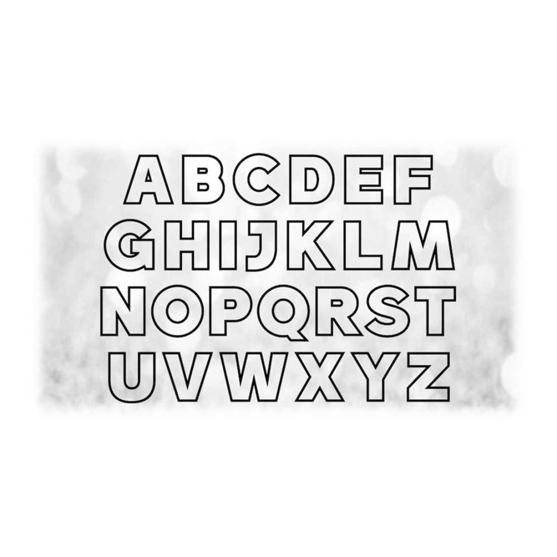Word Clipart: Black Outline Simple Alphabet Letter Templates - Inspire ...
