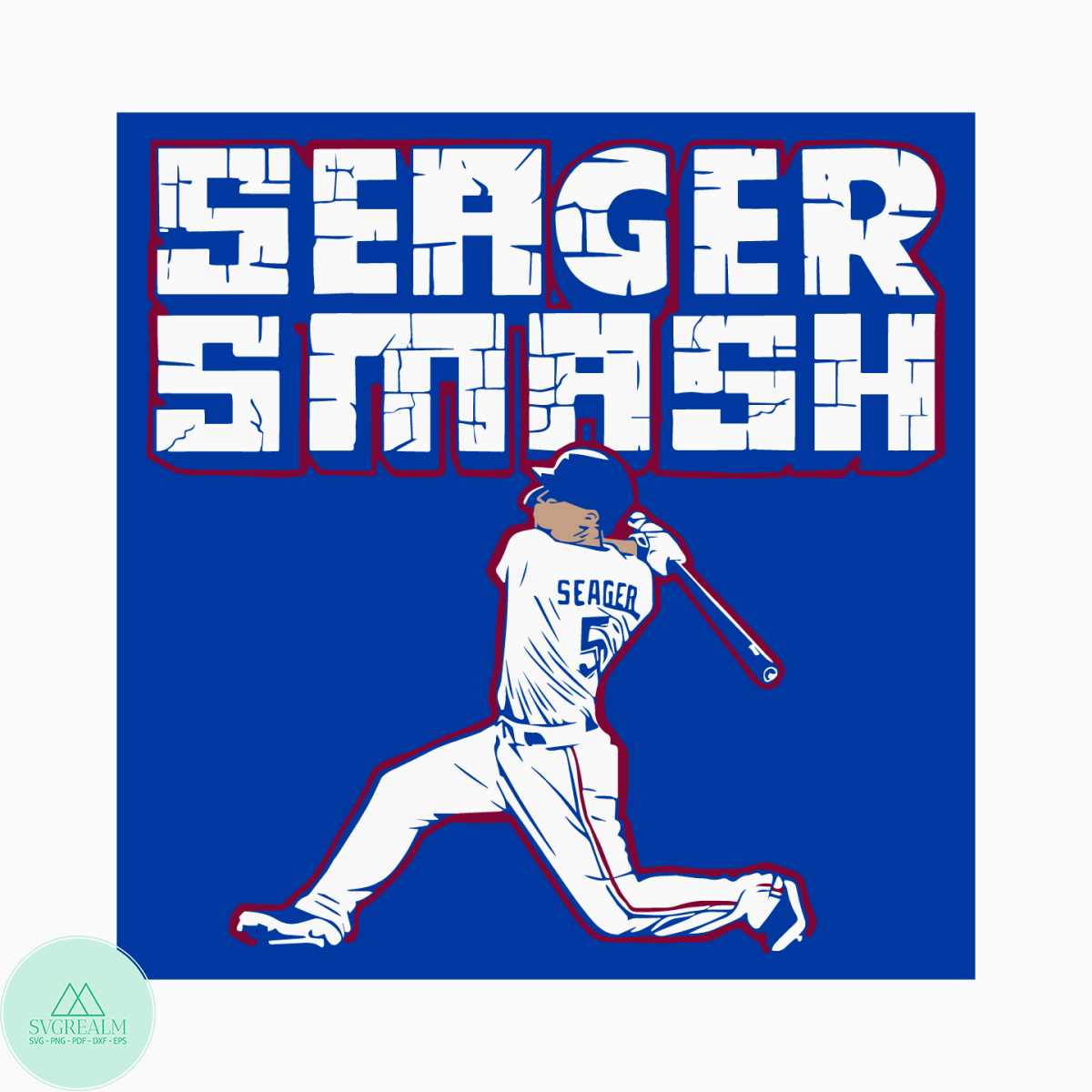 Vintage Corey Seager Smash SVG Graphic Design File - Inspire Uplift