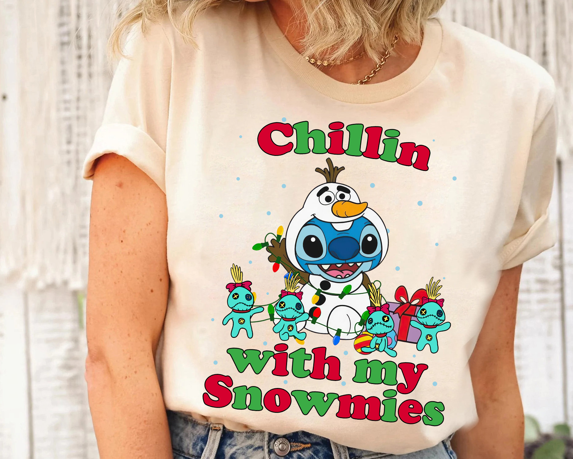 Disney Christmas Stitch Olaf and Scrump Shirt, Chillin With | Inspire ...