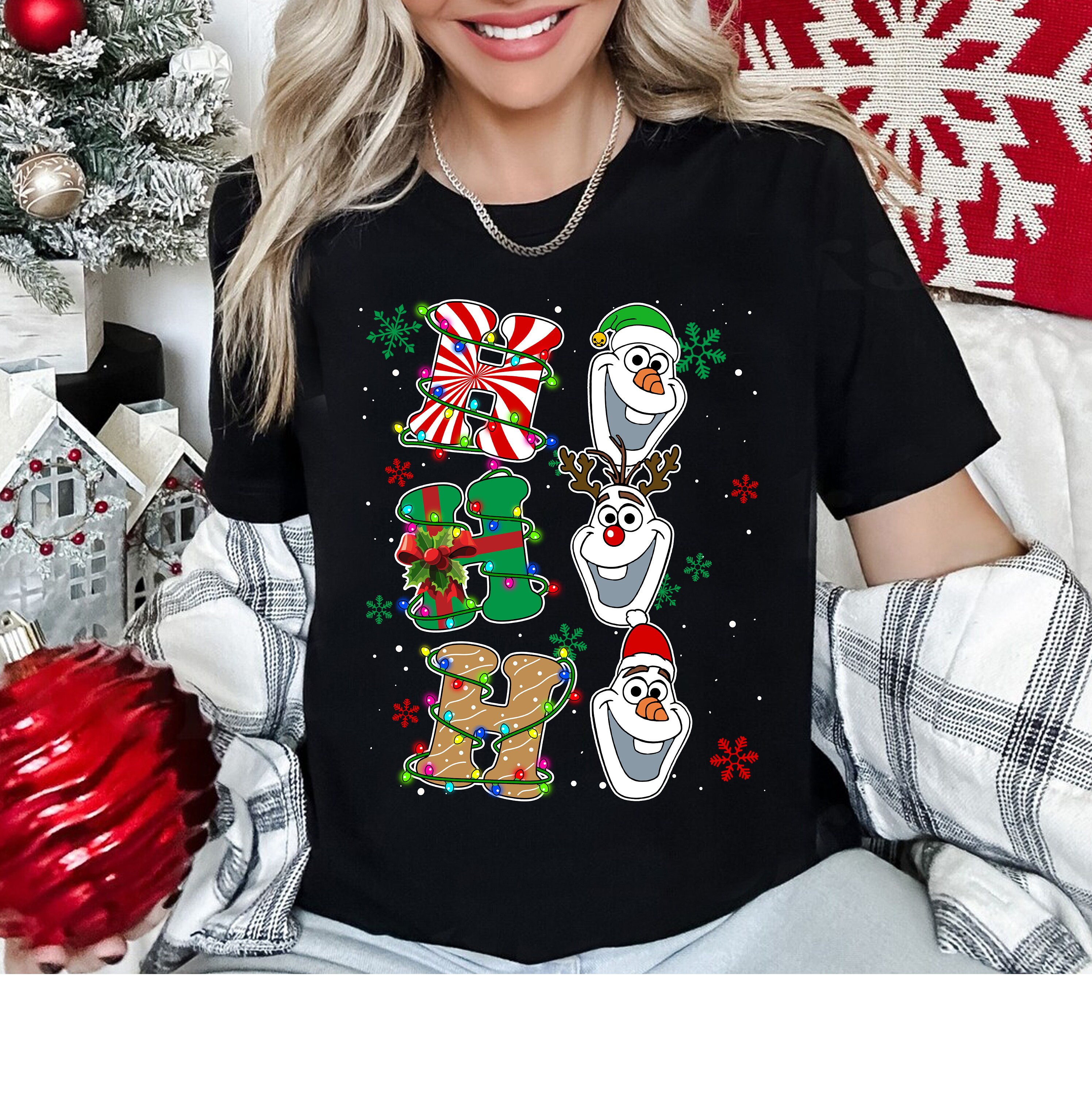 Disney Frozen Olaf Ho Ho Ho Christmas Lights Shirt, Santa Ol | Inspire ...