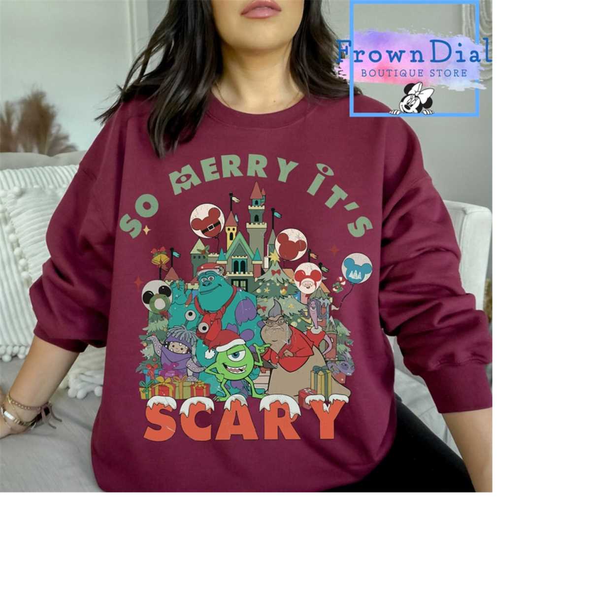 Disney Pixar Monsters Inc Christmas So Merry It's Scary Shir | Inspire ...