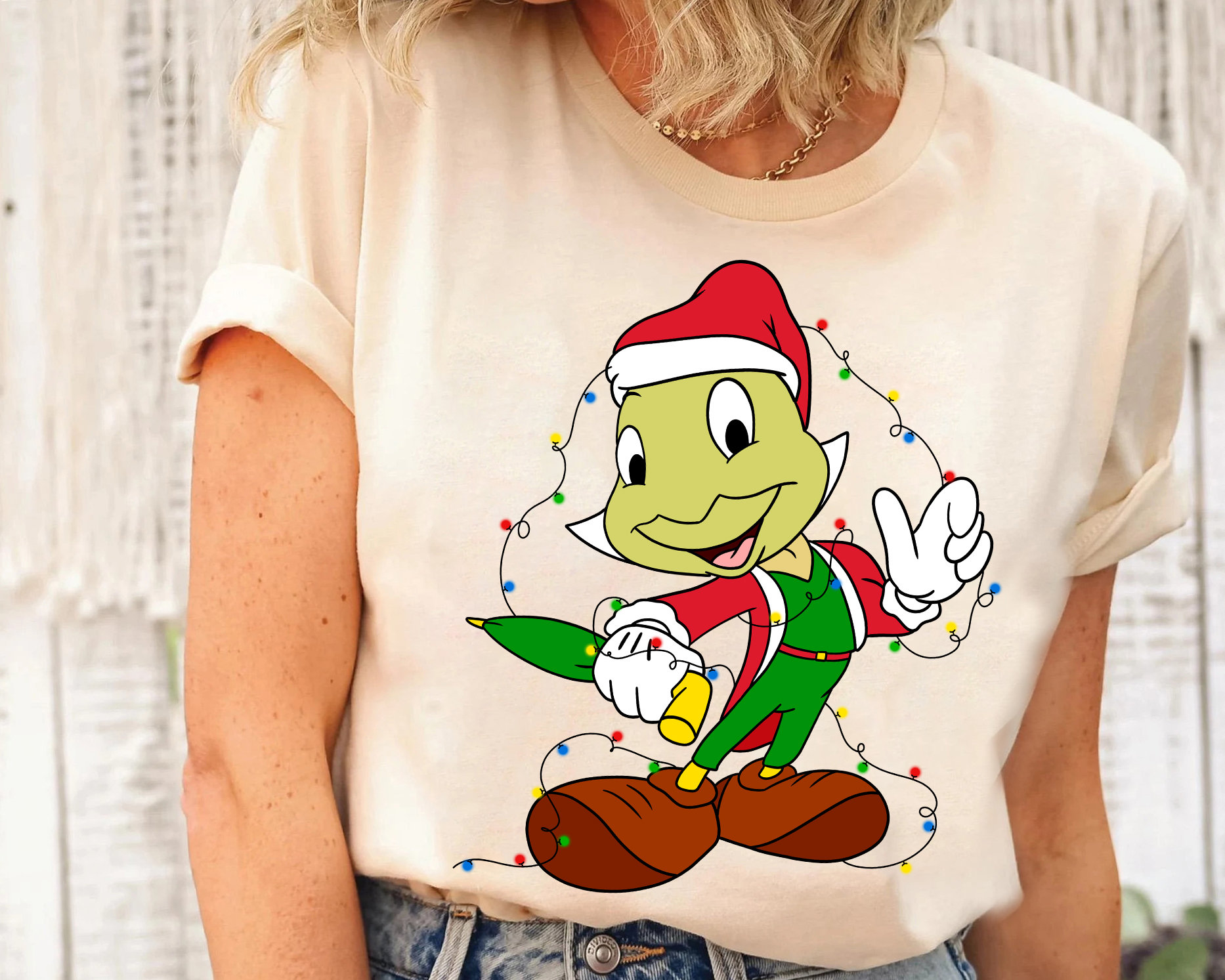 Disney Pinocchio Jiminy Cricket Christmas Lights Shirt, Disn | Inspire ...