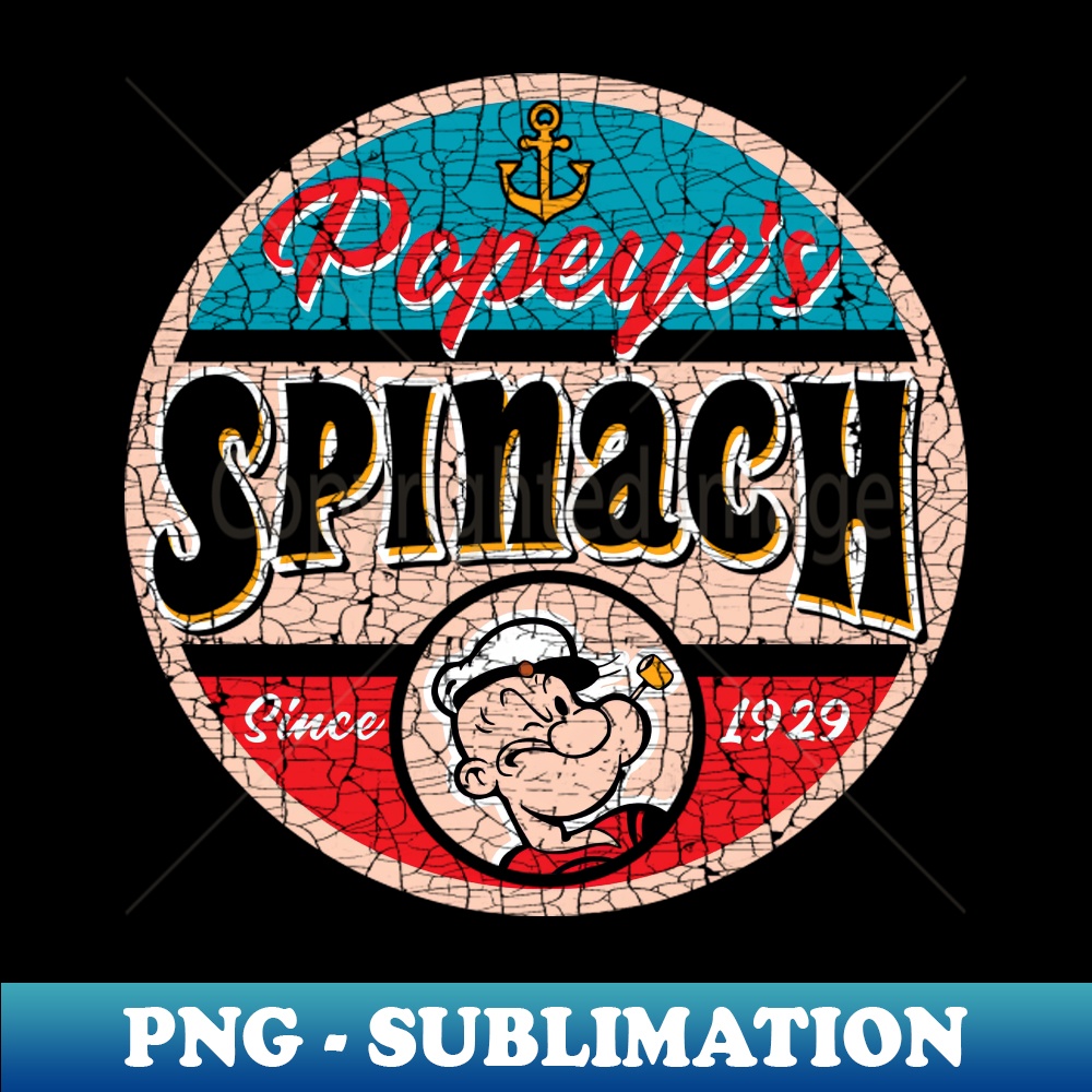 Popeyes Spinach Can Label Cracked - Decorative Sublimation P | Inspire ...