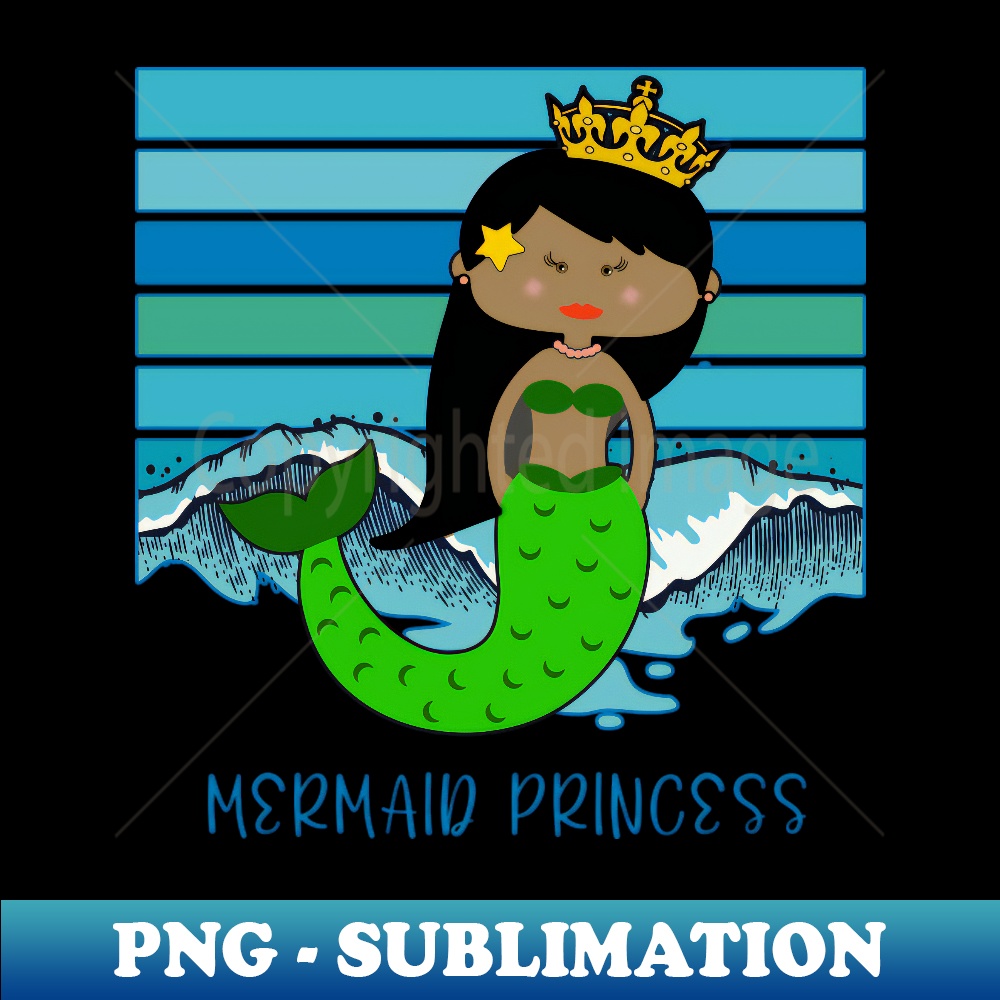 Adorable Dark Skinned Mermaid Princess with Tiara - Vintage | Inspire ...