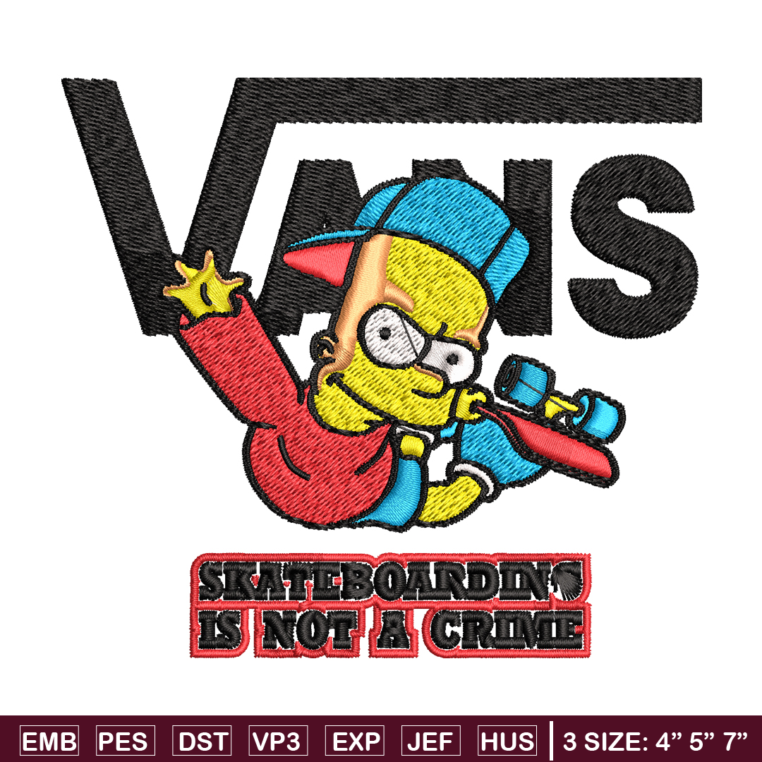 Bart Simpson Vans Embroidery design, Simpson Embroidery, car | Inspire ...