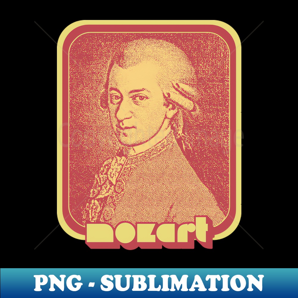 Wolfgang Amadeus Mozart Retro Aesthetic Fan Art Design - Ae | Inspire ...