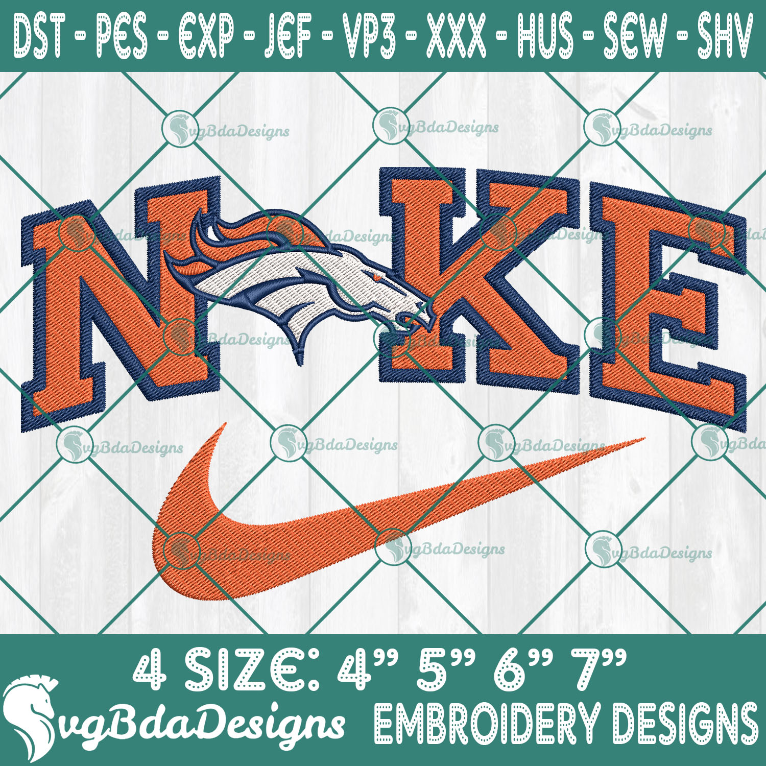 Nike Denver Broncos Embroidery Designs, Denver Broncos Footb | Inspire ...