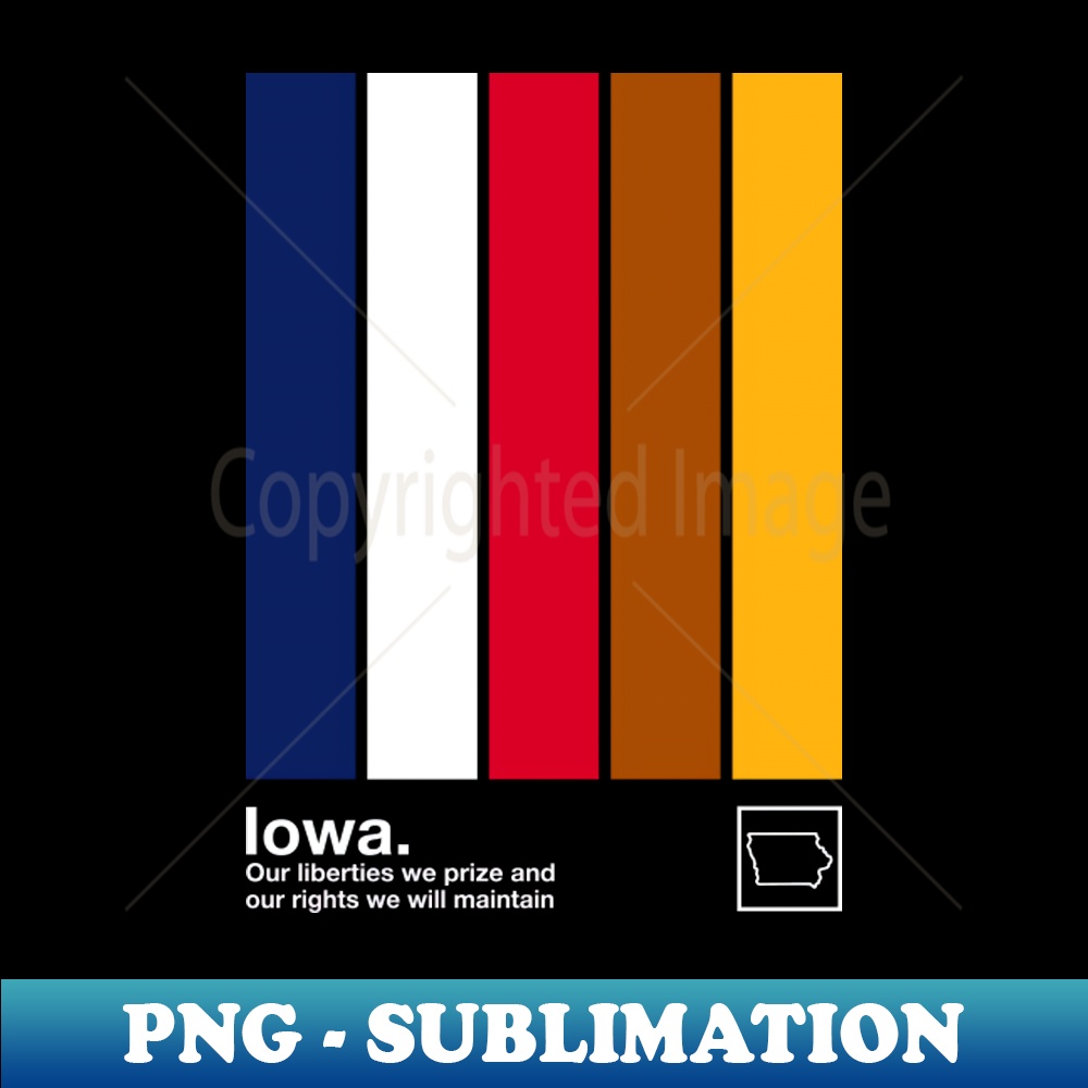 Iowa State Flag Original Minimalist Artwork Poster Design | Inspire Uplift