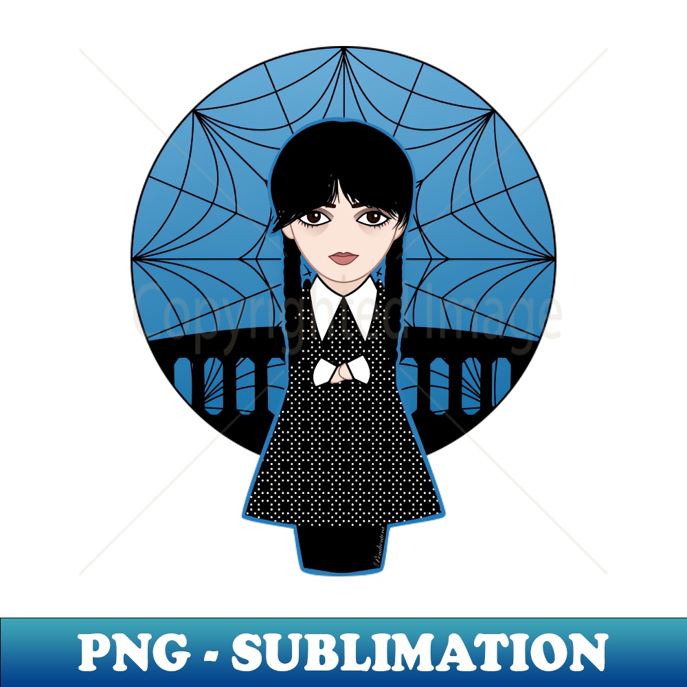 Kokeshi Wednesday Addams - Unique Sublimation PNG Download - - Inspire ...