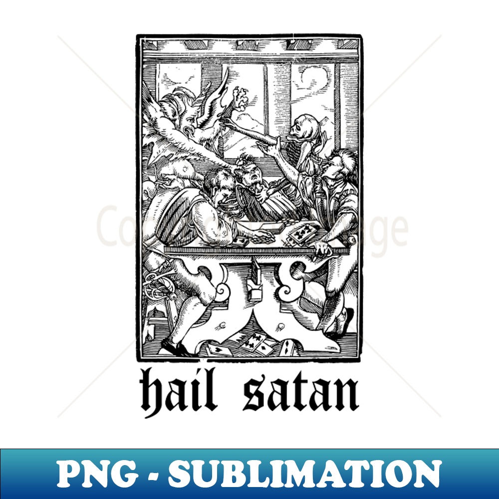 Hail Satan Vintage Illustration Art - Retro PNG Sublimation | Inspire ...