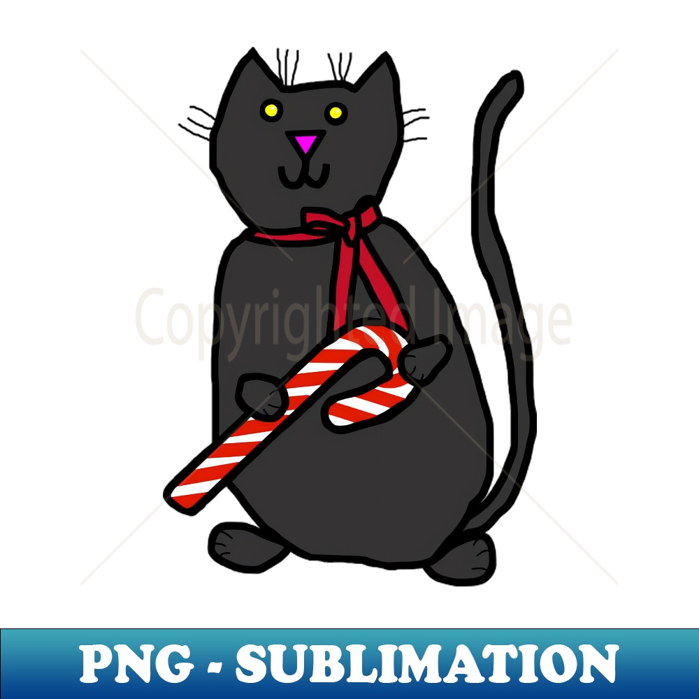 Christmas Kitty Cat With Ribbon and Candy Cane - Stylish Sub | Inspire ...