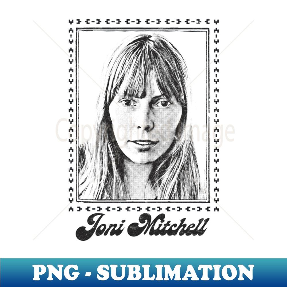 Joni Mitchell Retro 1970s Style Fan Art Design - Exclusive - Inspire Uplift