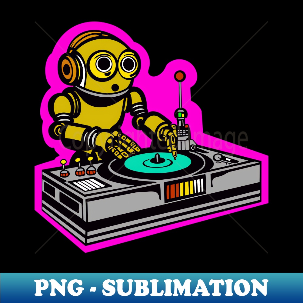 Robot DJ Outline - Unique Sublimation PNG Download - Enhance | Inspire ...