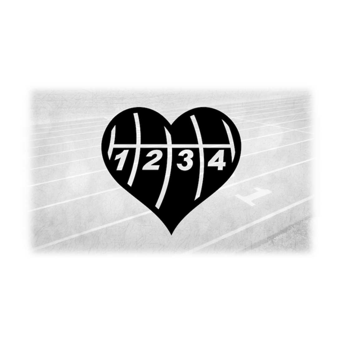 Sports Clipart: Track and Field Heart Shaped Black Four-Lane | Inspire ...