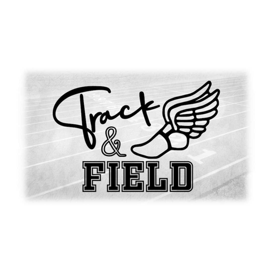 Sports Clipart: Black Words 'Track & Field' in Script and Bl - Inspire ...