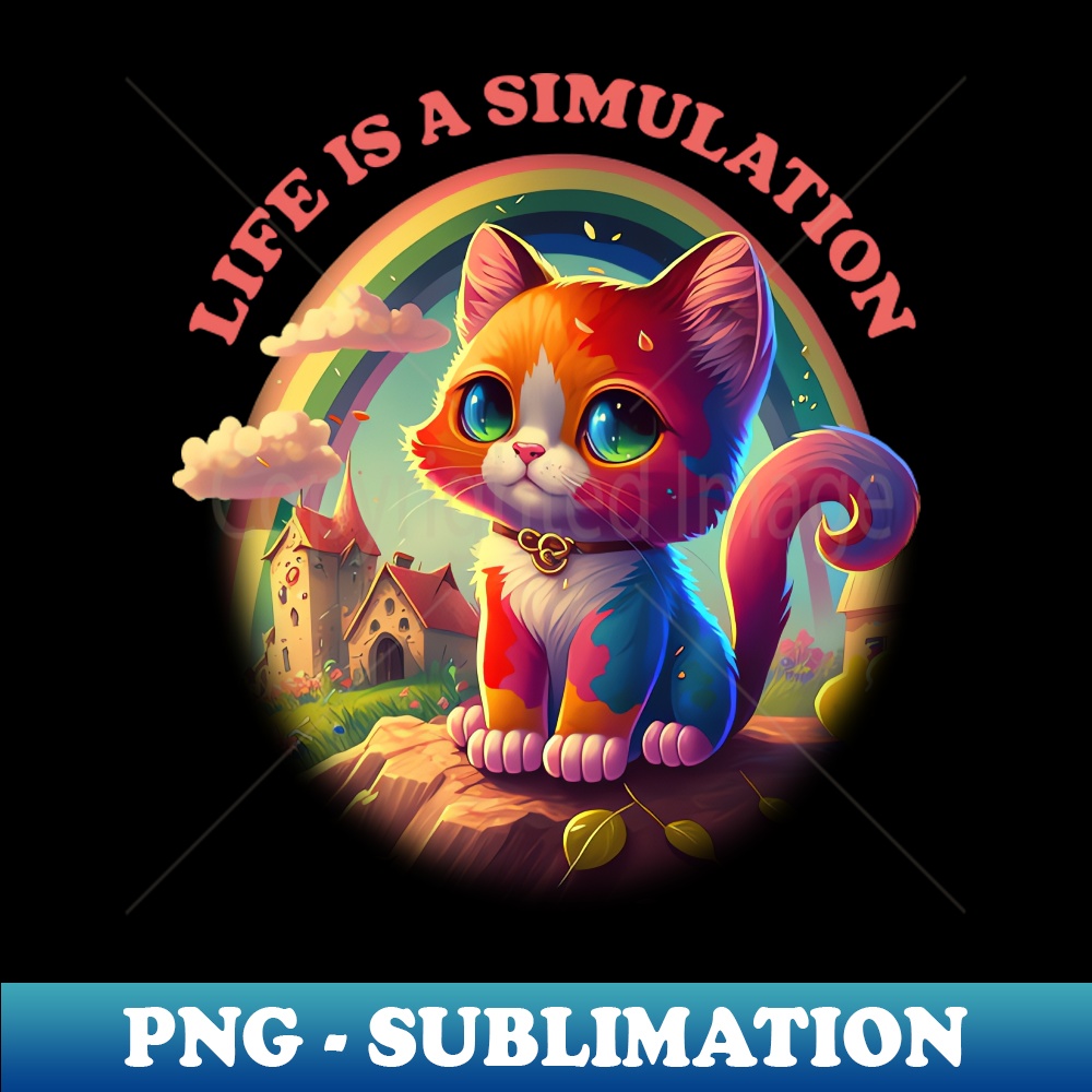 Life Is A Simulation Nihilist Cute Kitty Design - Premium S | Inspire ...