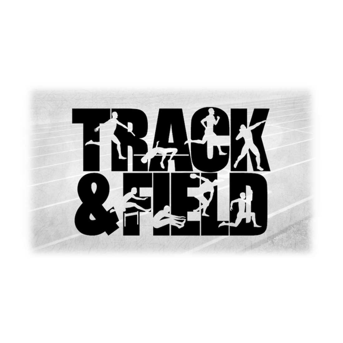 Sports Clipart: Black Words 'Track & Field' w/ Cutouts of Ma | Inspire ...