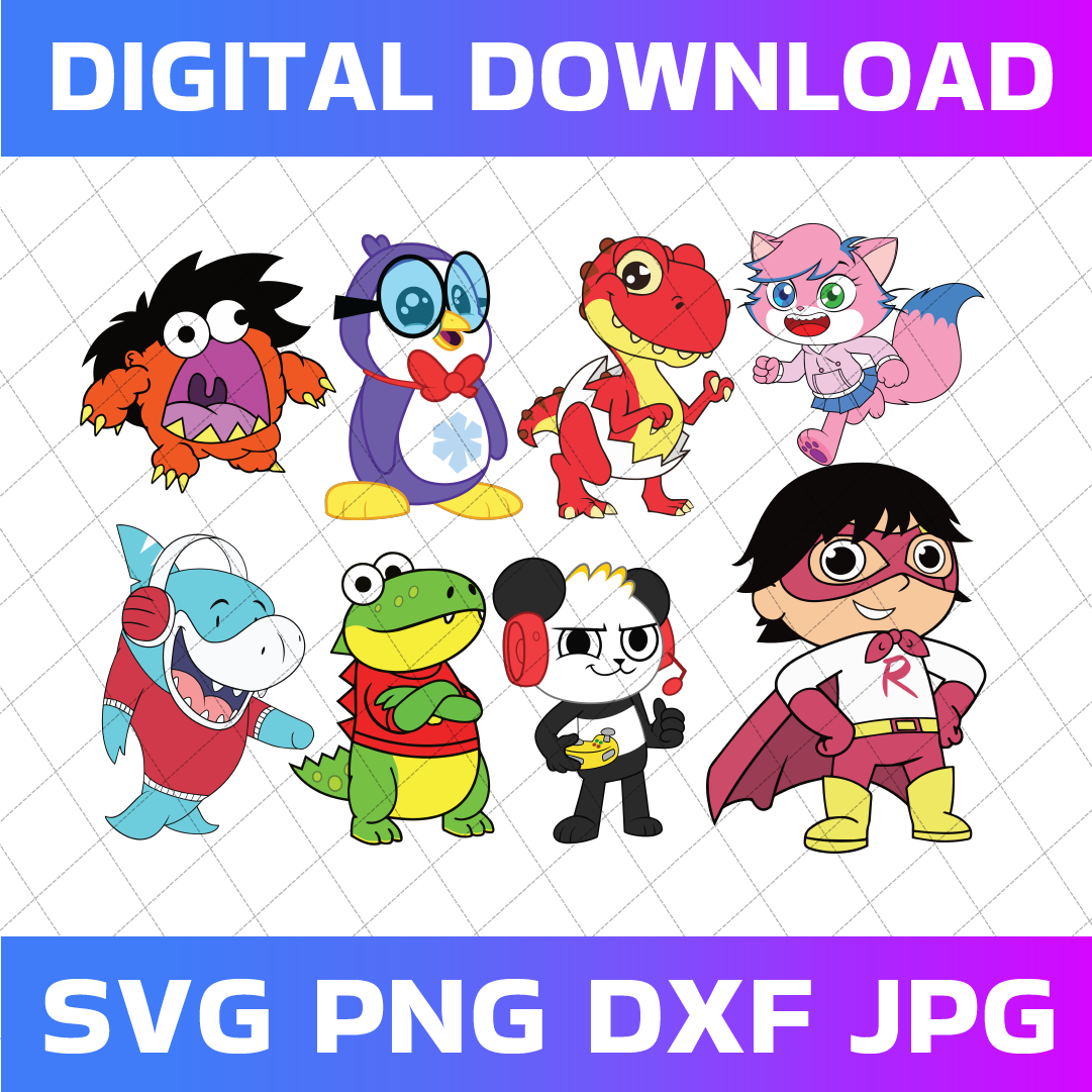 Ryans World Characters bundle PNG SVG JPG Digital downloads, | Inspire ...