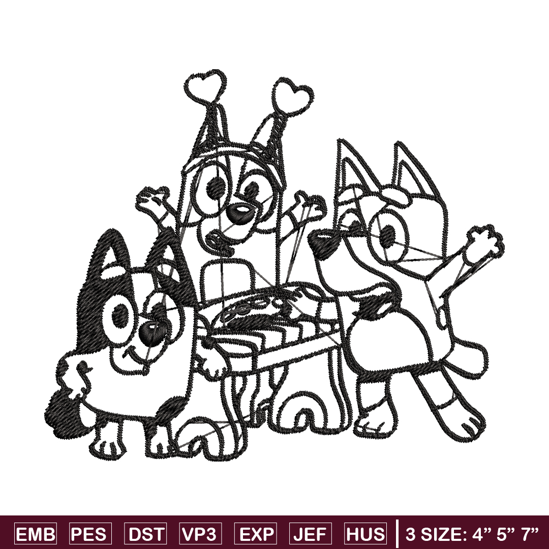 Bluey friends Coloring Pages Embroidery, Bluey Embroidery, E | Inspire ...