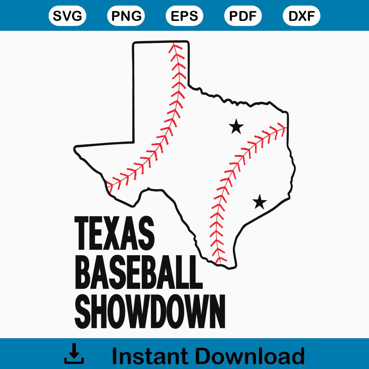 Vintage Texas Baseball Showdown Map SVG Digital Cricut File | Inspire ...