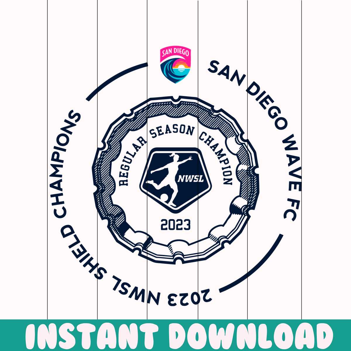 San Diego Wave FC NWSL Shield Champions SVG Download | Inspire Uplift
