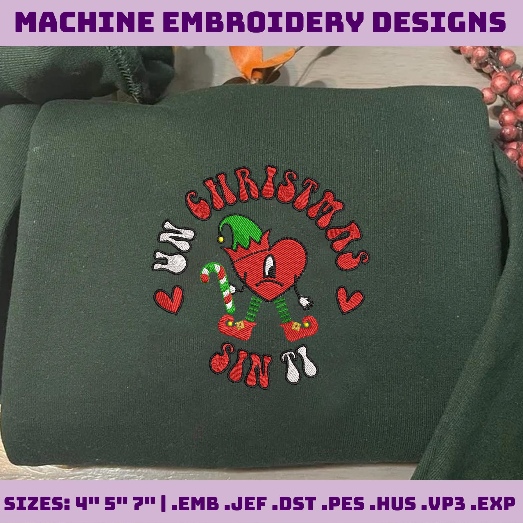 Un Christmas Sin Ti Embroidery Designs, Christmas Embroidery | Inspire ...