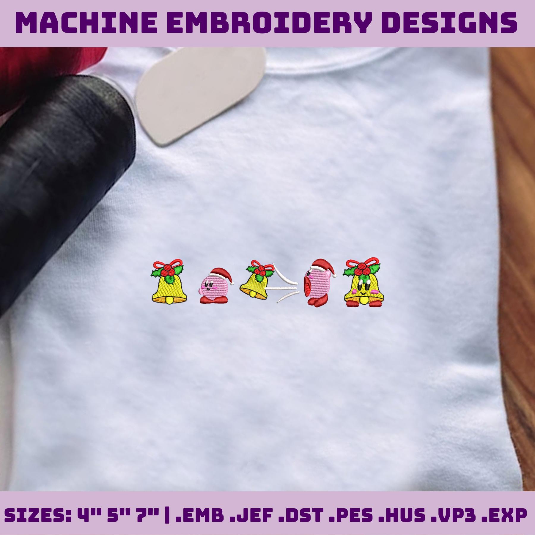 Kirby X Christmas Bell Embroidery Designs, Christmas Embroid | Inspire ...