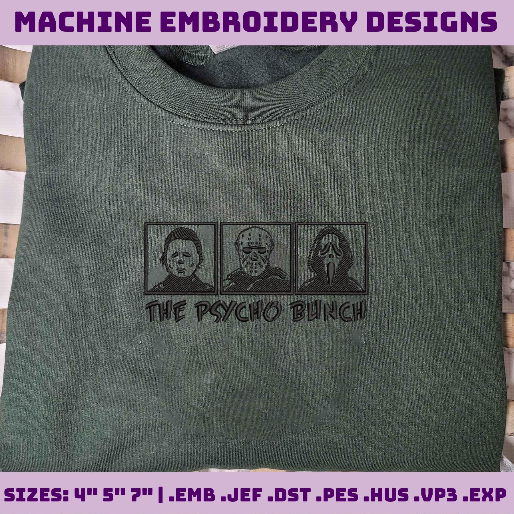 The Psycho Bunch Embroidery Design, Horror Movie Embroidery | Inspire ...