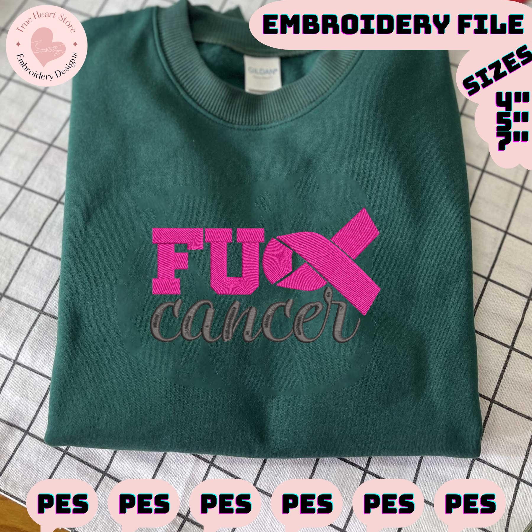 F*ck Cancer Embroidery Designs, Breast Cancer Embroidery Des | Inspire ...