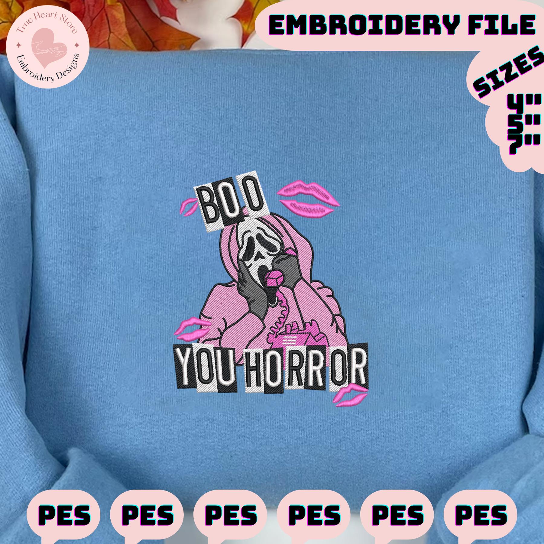 Boo You Horror Embroidery Design, Horror Movie Character Emb | Inspire ...